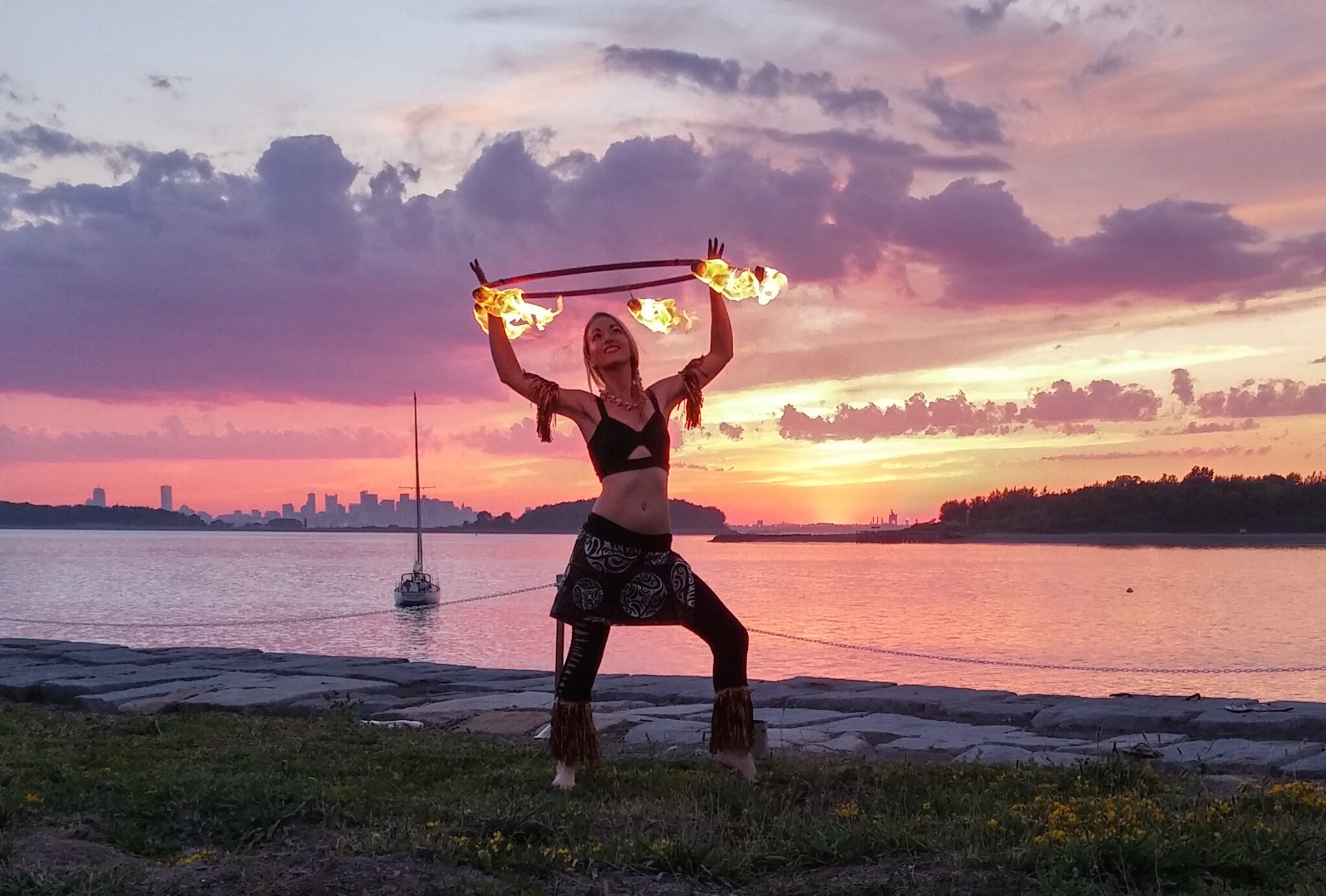 Hawaiian-Themed Fire Performance on George's Island - Cirque De Light